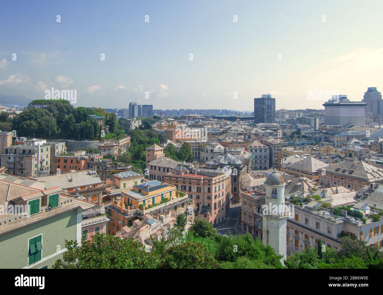 the roofs of Genoa viewed from above on board one Stock Photo - Alamy