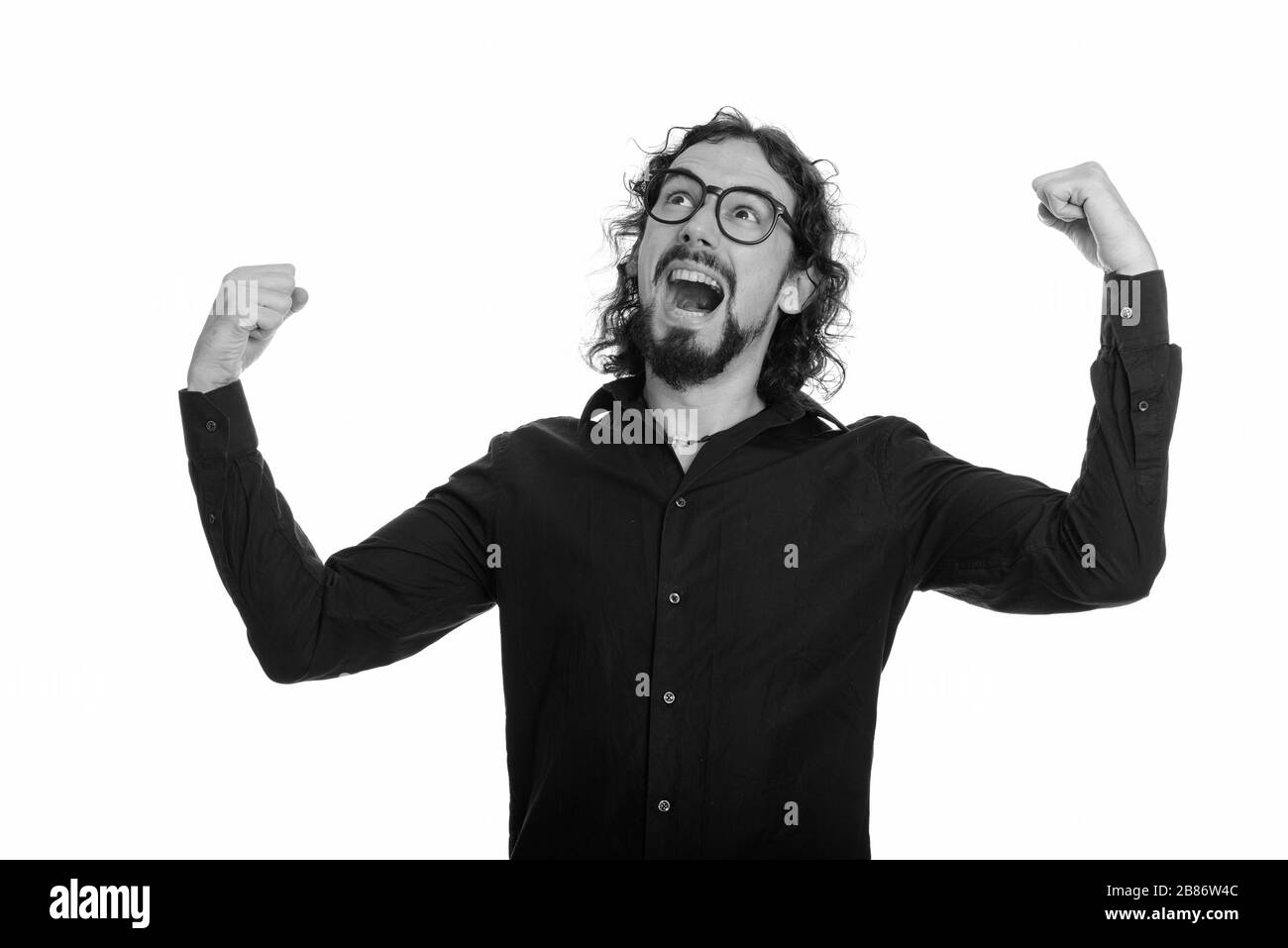Happy handsome Caucasian man looking excited Stock Photo - Alamy