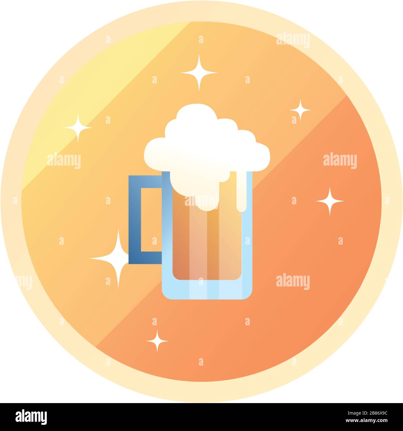 Beer glass gradient style icon design, Pub alcohol bar brewery drink ...