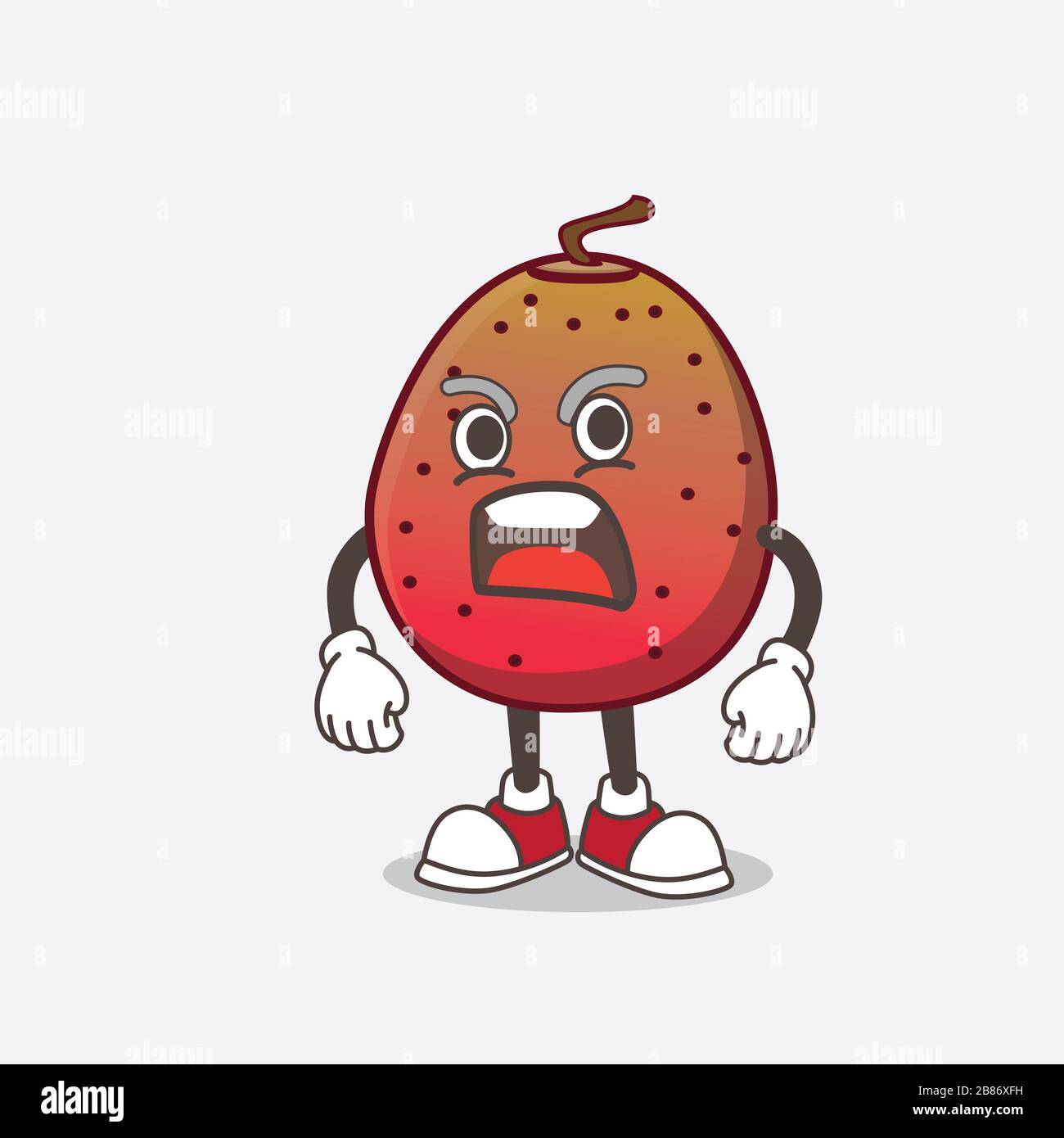 A picture of Indian Fig cartoon mascot character with angry face Stock ...