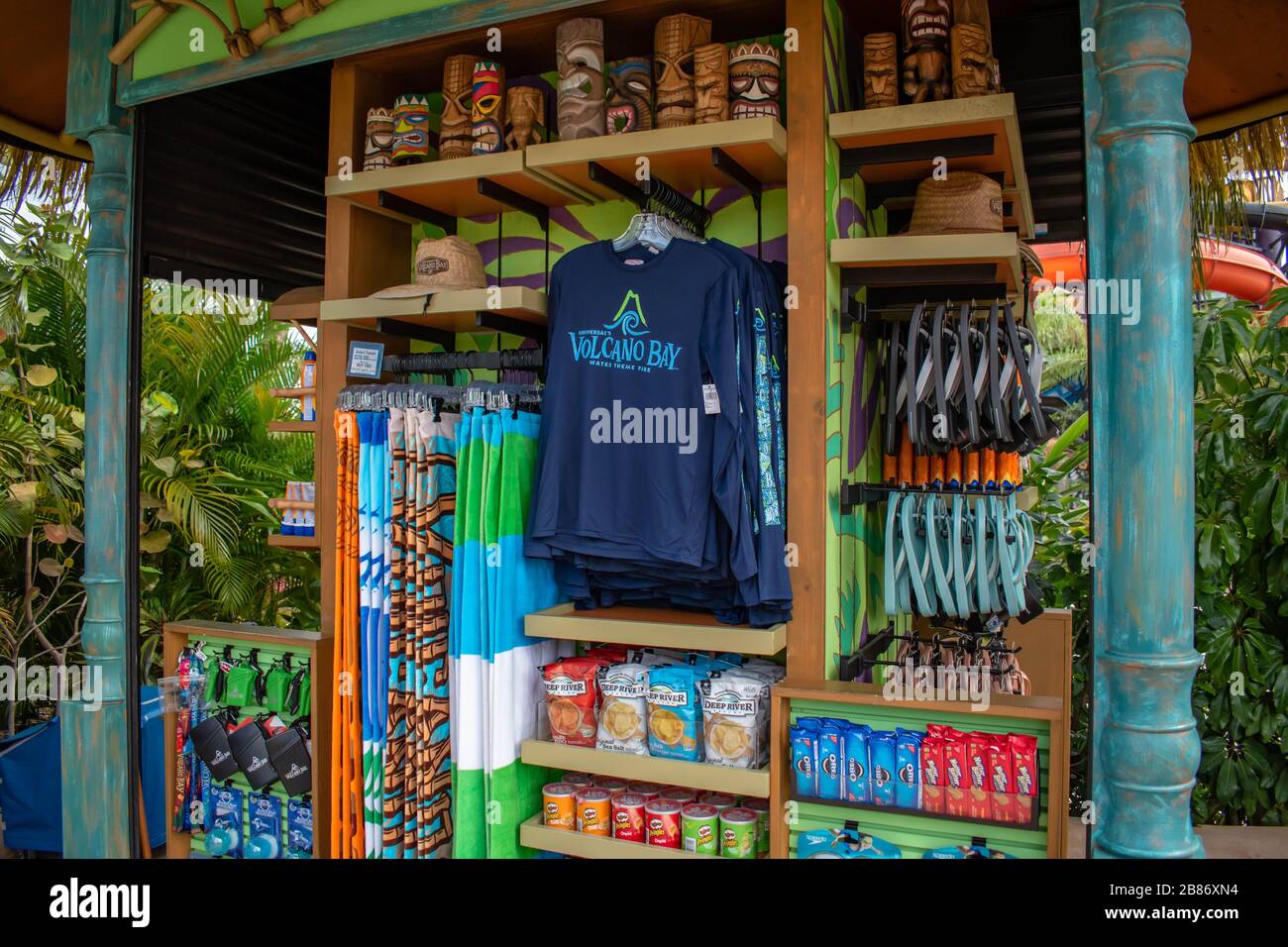 Orlando, Florida. March 10, 2020. Beach store at Volcano Bay in ...