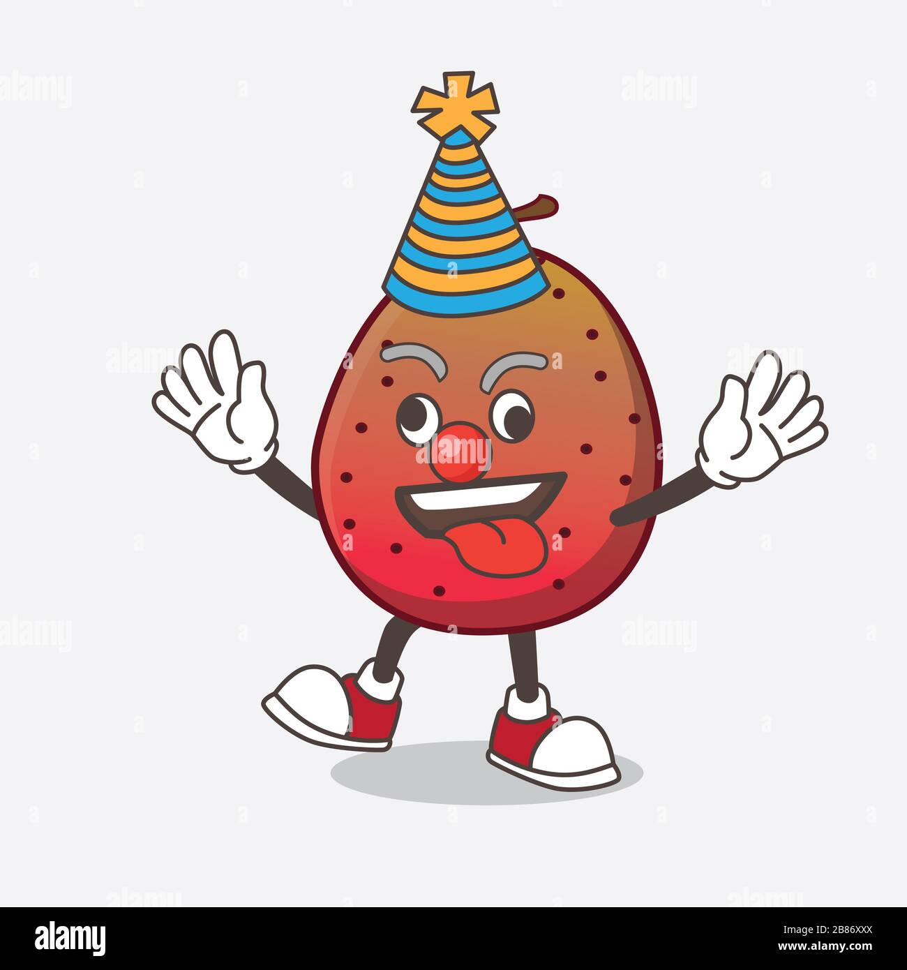 A picture of Indian Fig cartoon mascot character as funny clown Stock ...