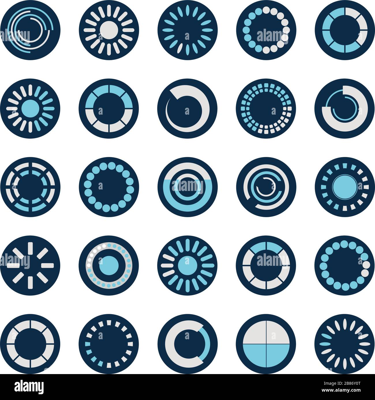 Digital loading circles Cut Out Stock Images & Pictures - Alamy