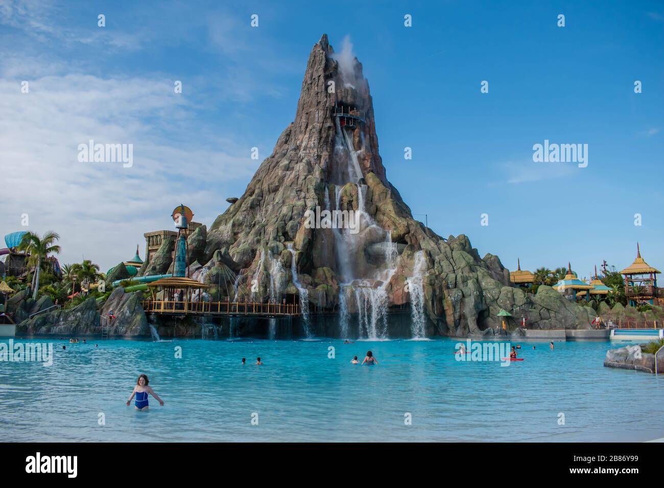 Orlando, Florida. March 10, 2020. Panoramic view of Krakatau volcano ...