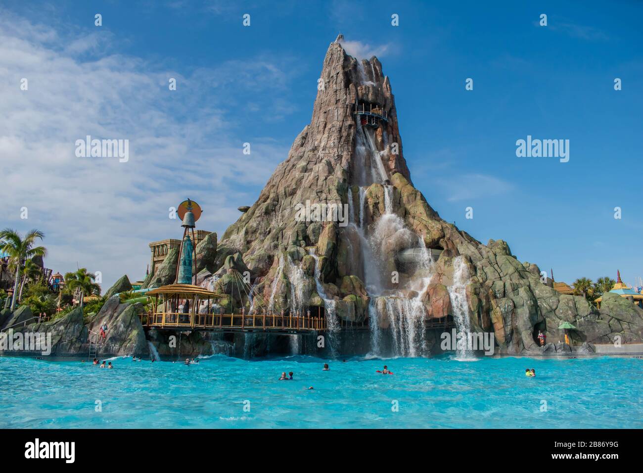 Orlando, Florida. March 10, 2020. Panoramic view of Krakatau volcano at ...
