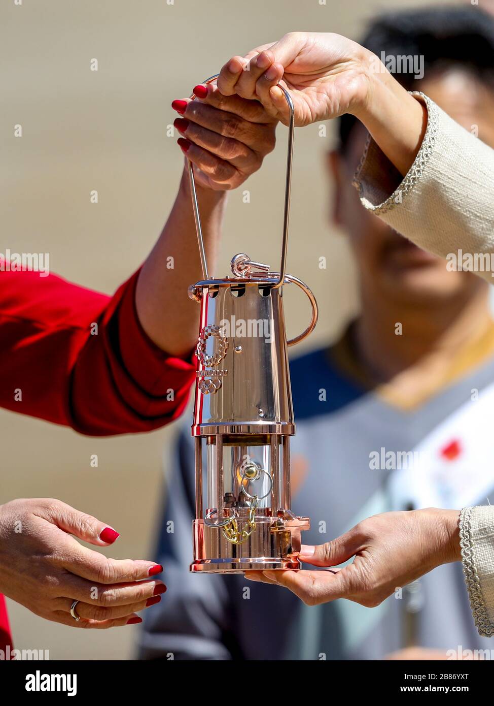 Athens, Greece - March 19, 2020: Olympic Flame handover ceremony for ...