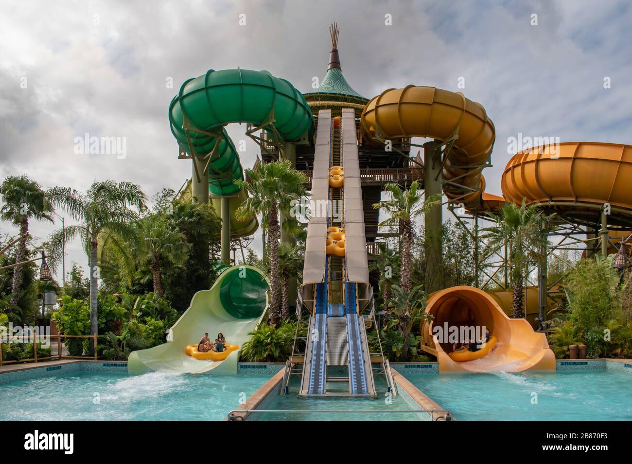 Orlando, Florida. March 10, 2020. People enjoying Puihi of Maku Puihi ...