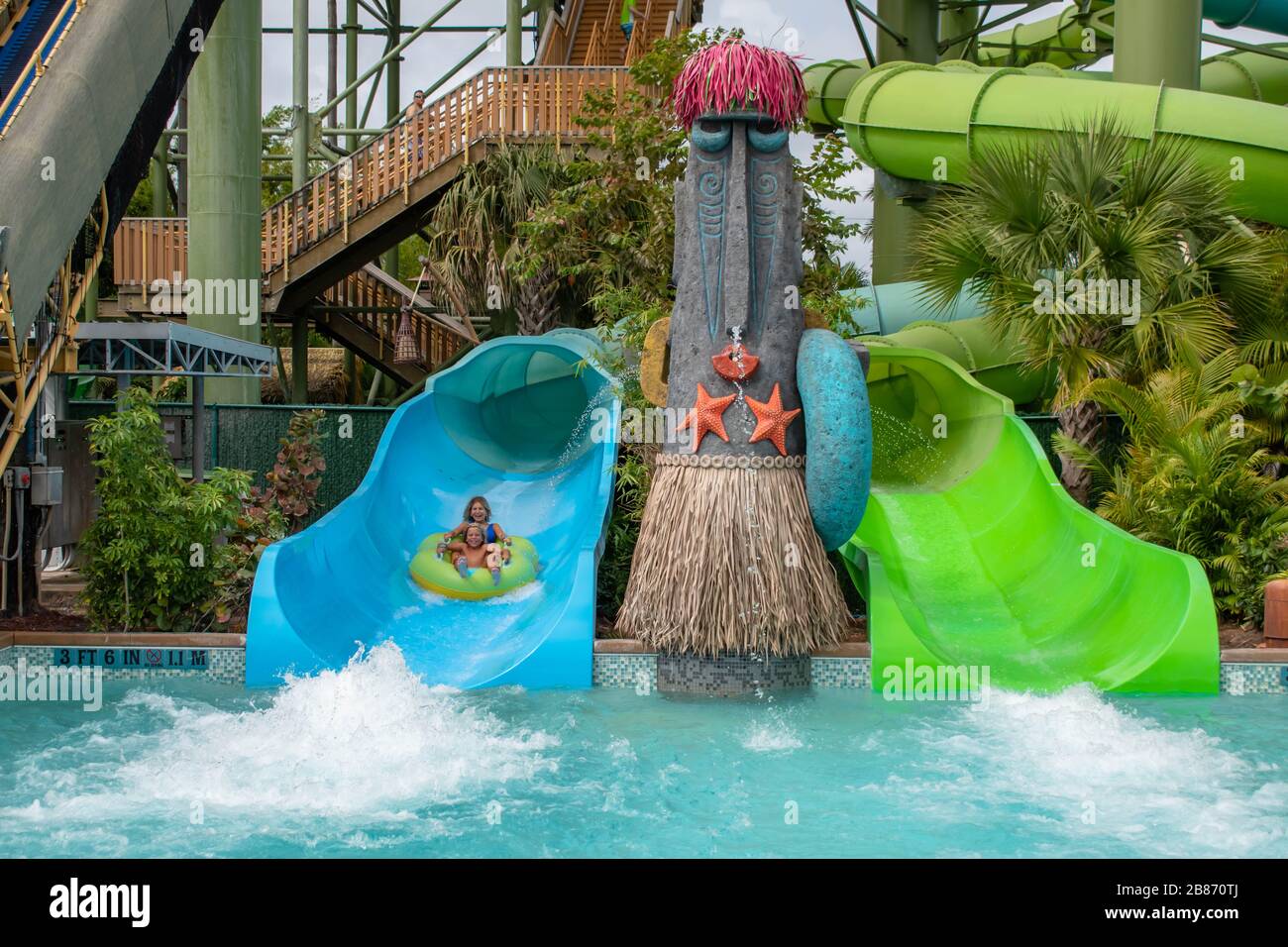 Orlando, Florida. March 10, 2020. People enjoying Raki of Taniwha Tubes ...