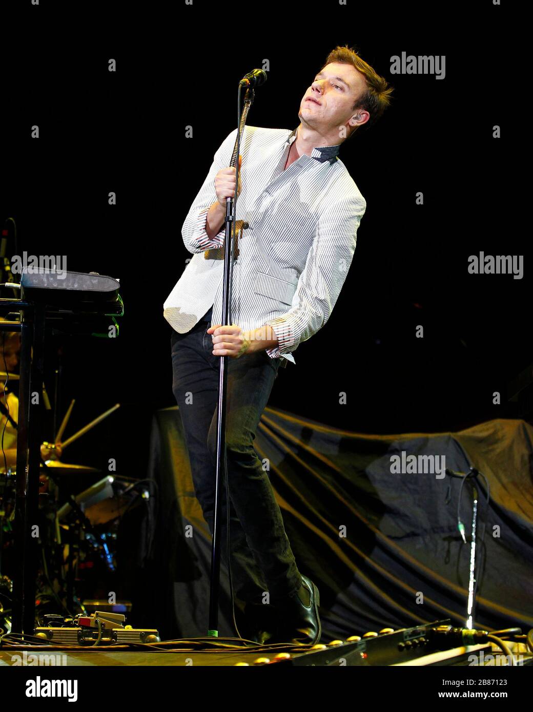 Wolf Gang lead vocalist Max McElligott performs at the American ...