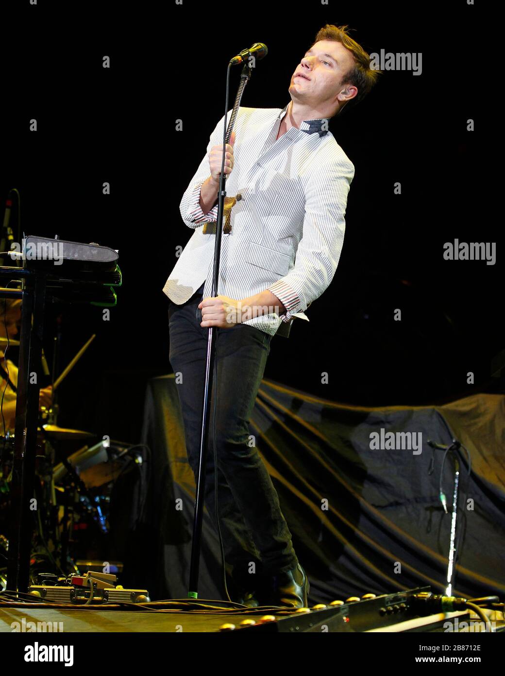 Wolf Gang lead vocalist Max McElligott performs at the American ...