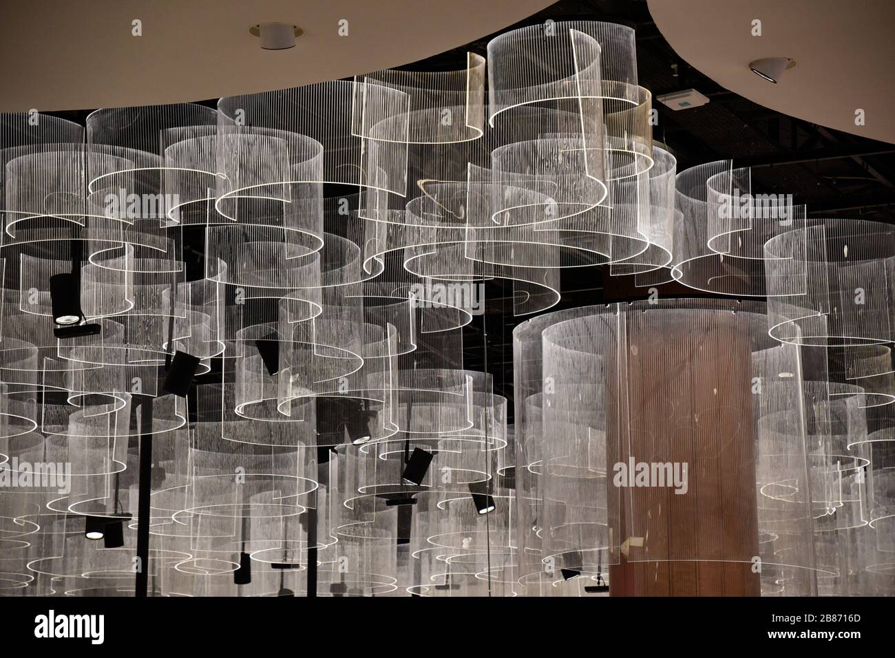 Futuristic ceiling with modern lighting hi-res stock photography and ...