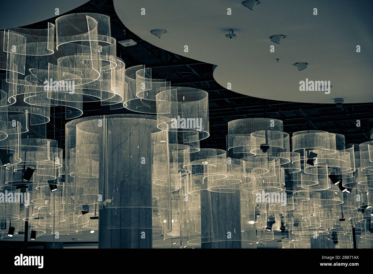 Futuristic ceiling with modern lighting hi-res stock photography and ...