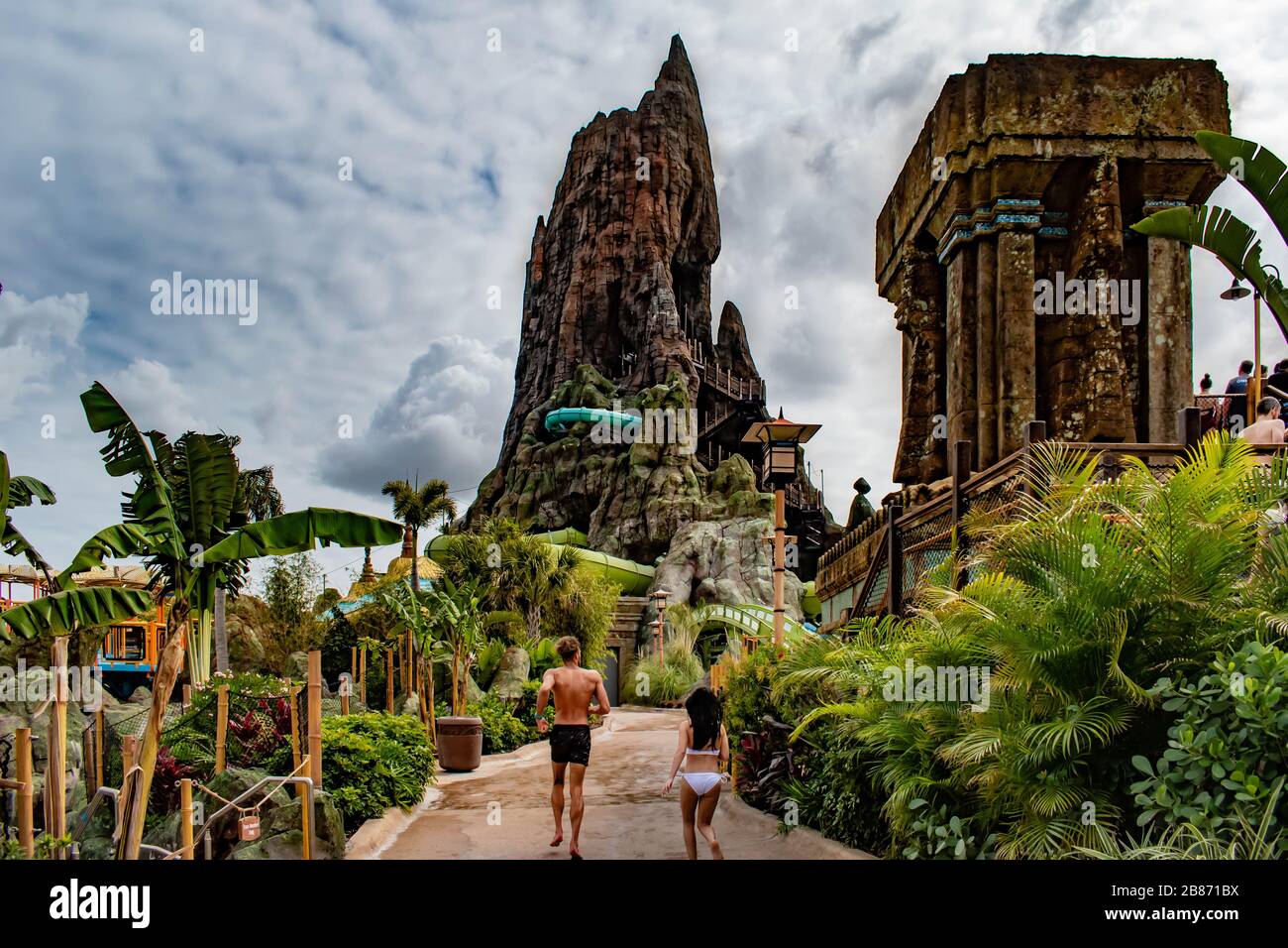 Orlando, Florida. March 10, 2020. People walking towards Krakatau ...