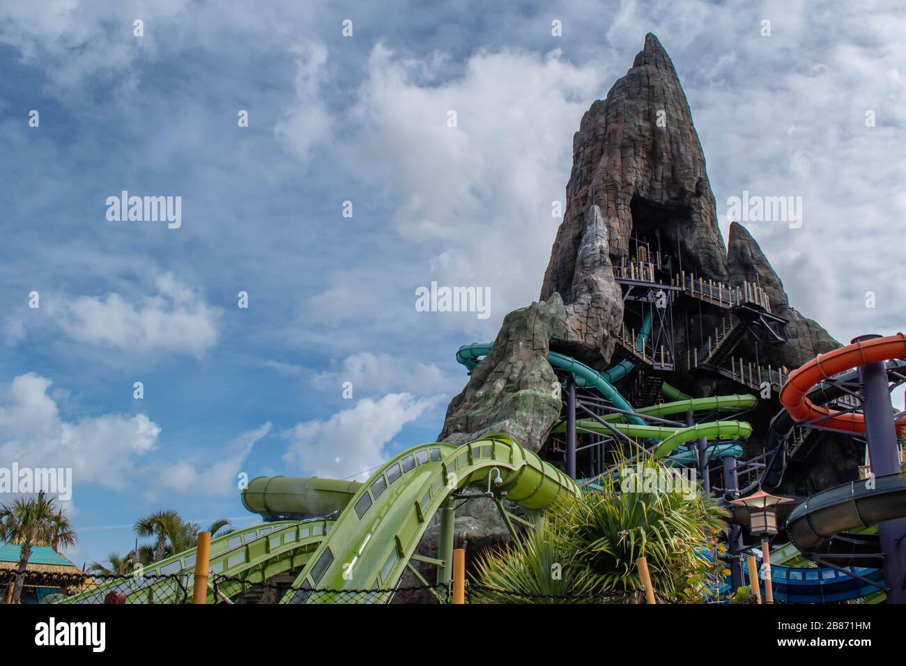 Orlando, Florida. March 10, 2020. Top view of Krakatau Aqua Coaster at ...
