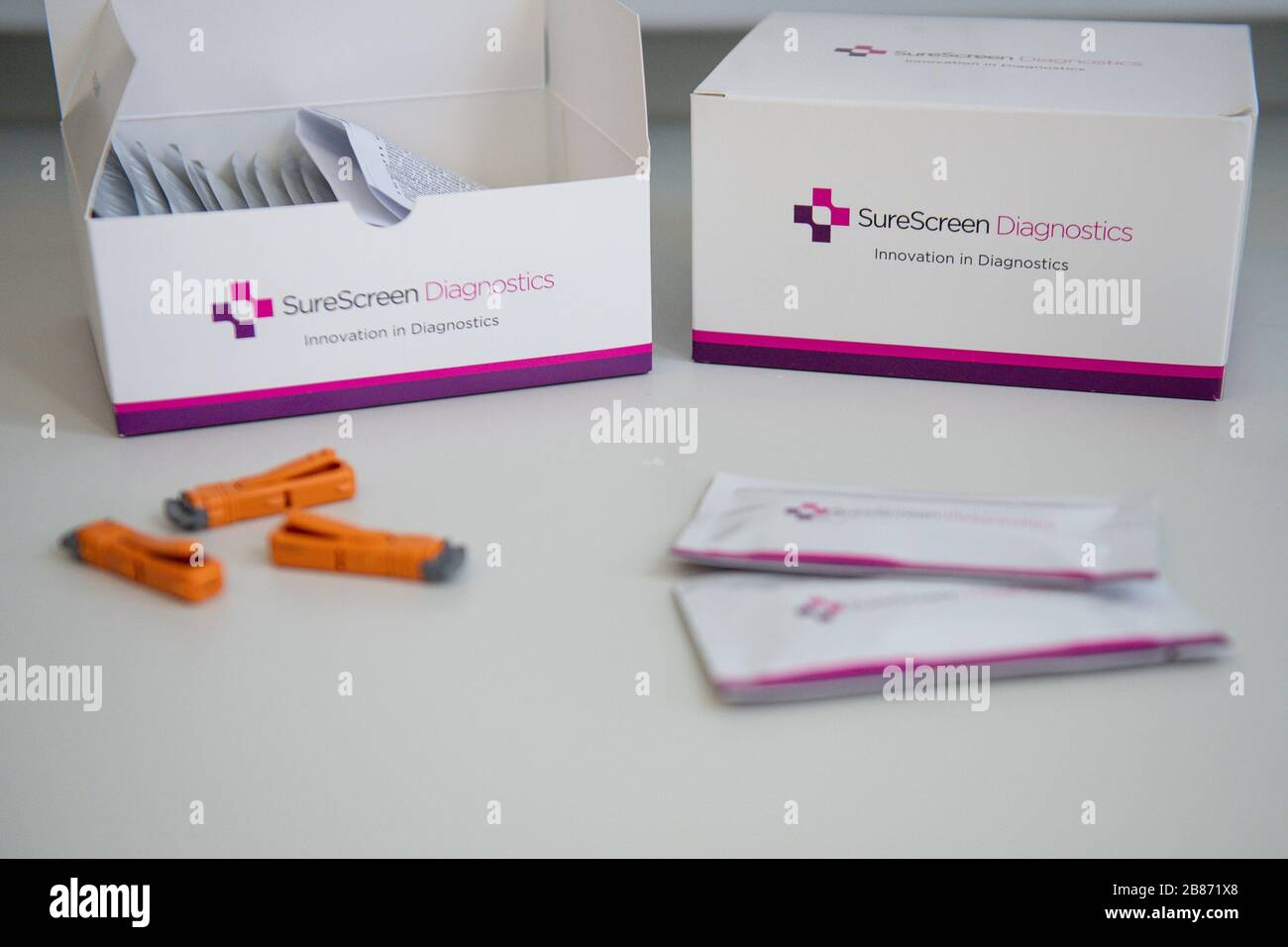 A test developed by surescreen diagnostics hi-res stock photography and ...