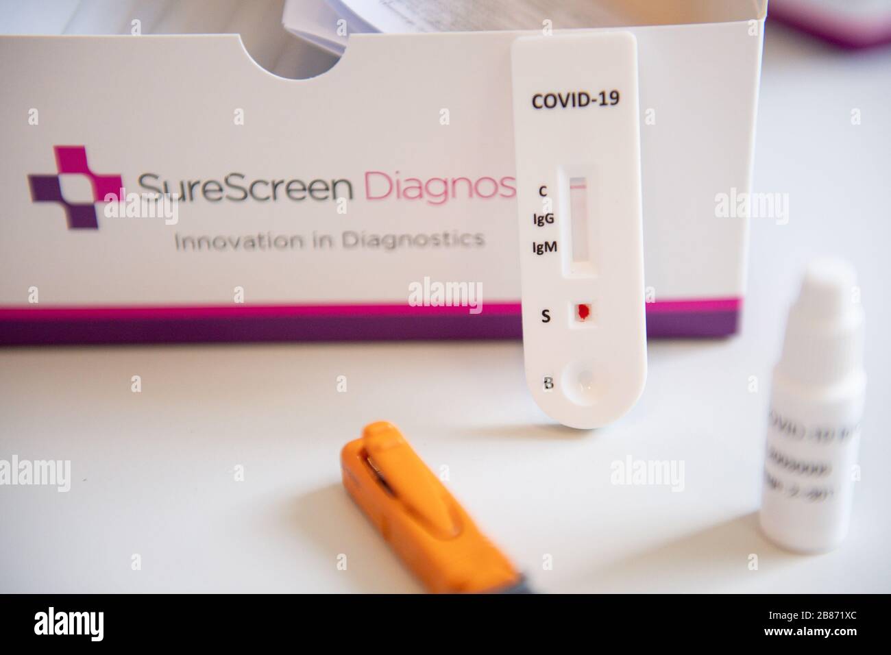 A test developed by surescreen diagnostics hi-res stock photography and ...