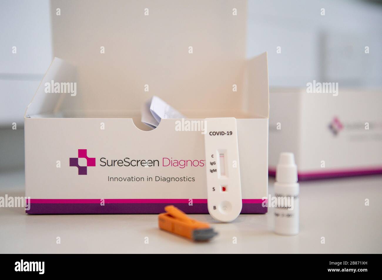 A test developed by surescreen diagnostics hi-res stock photography and ...