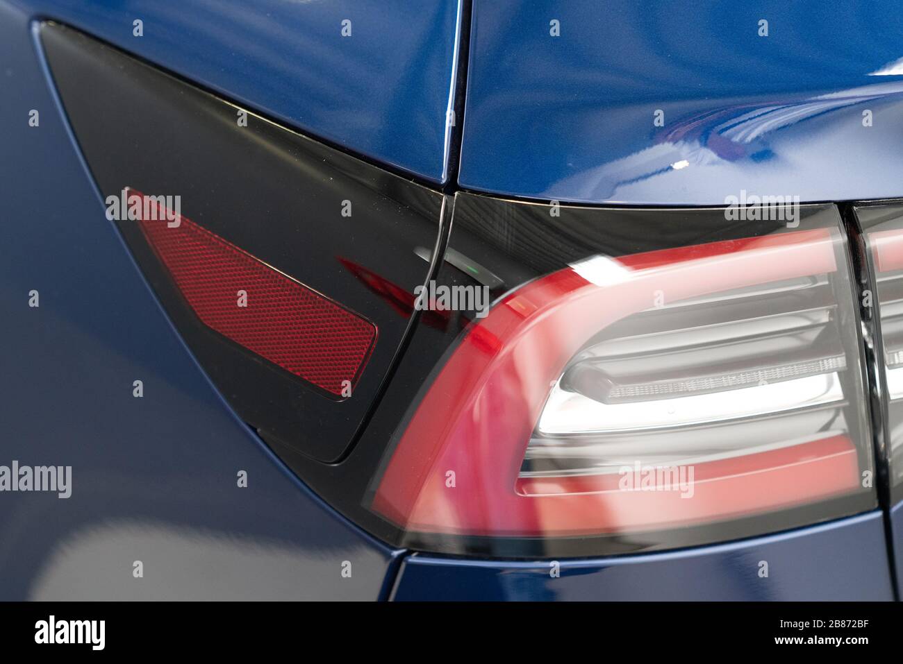Tesla rear view hi-res stock photography and images - Alamy