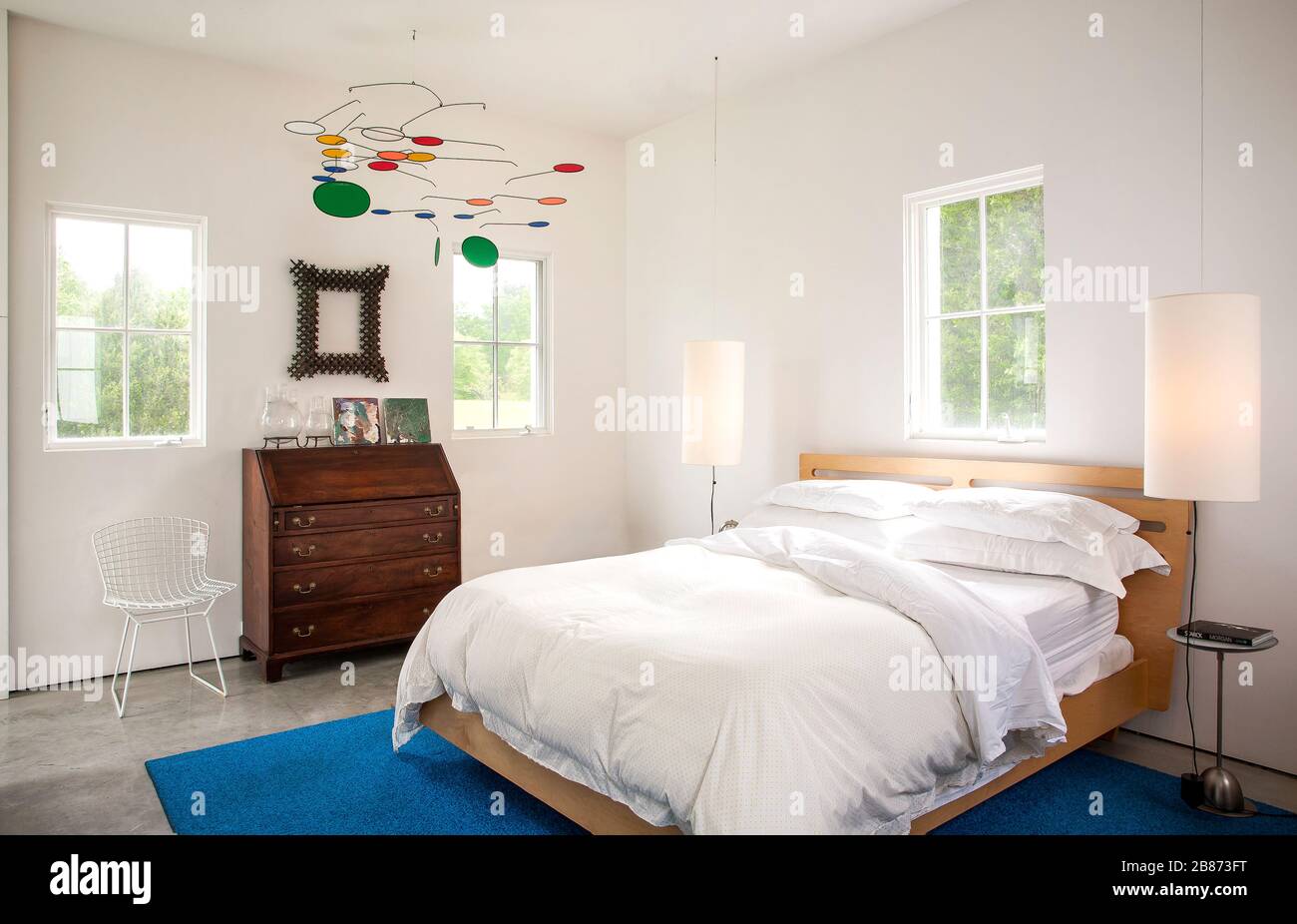 Modern Country Bedroom Design Stock Photo Alamy
