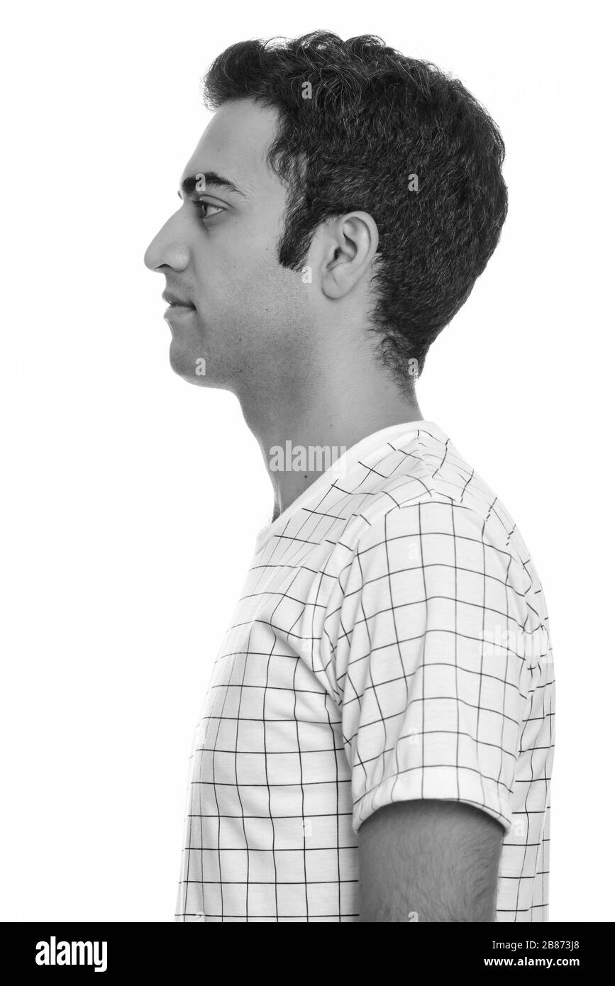 Man standing side view isolated Black and White Stock Photos & Images ...