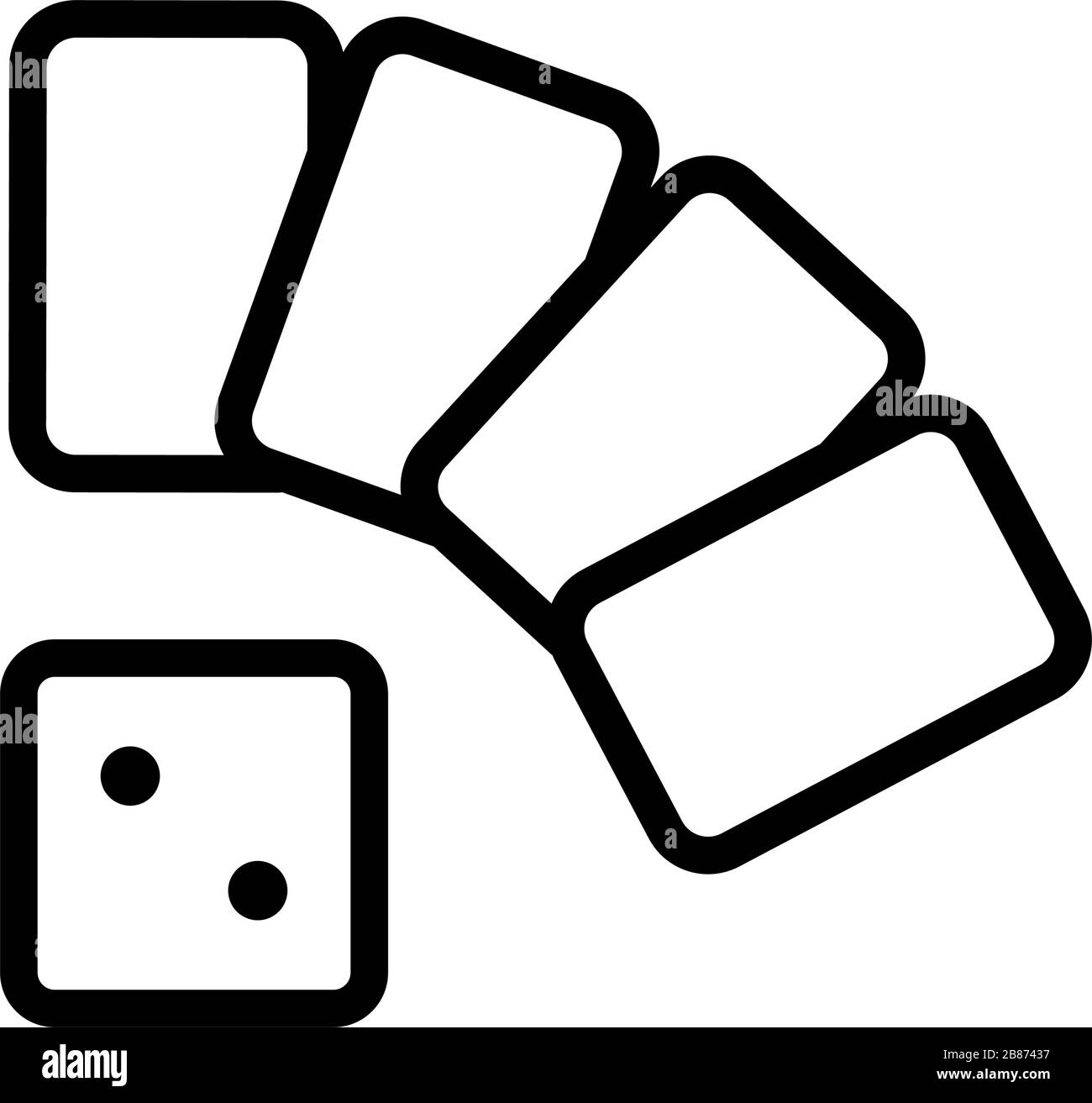 game cards dice icon vector outline illustration Stock Vector Image ...