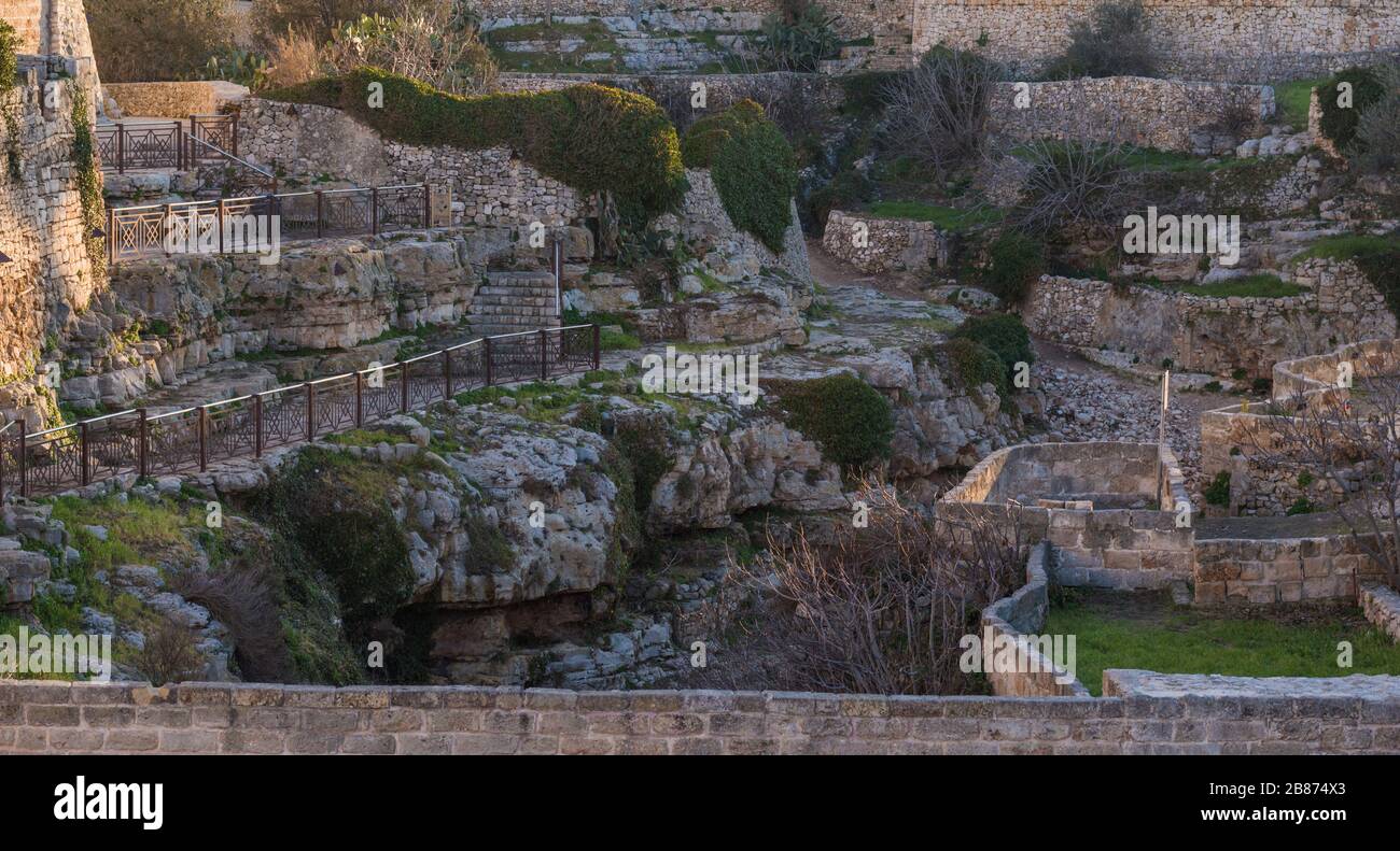 Multi Level Public Stone Garden Stock Photo - Alamy