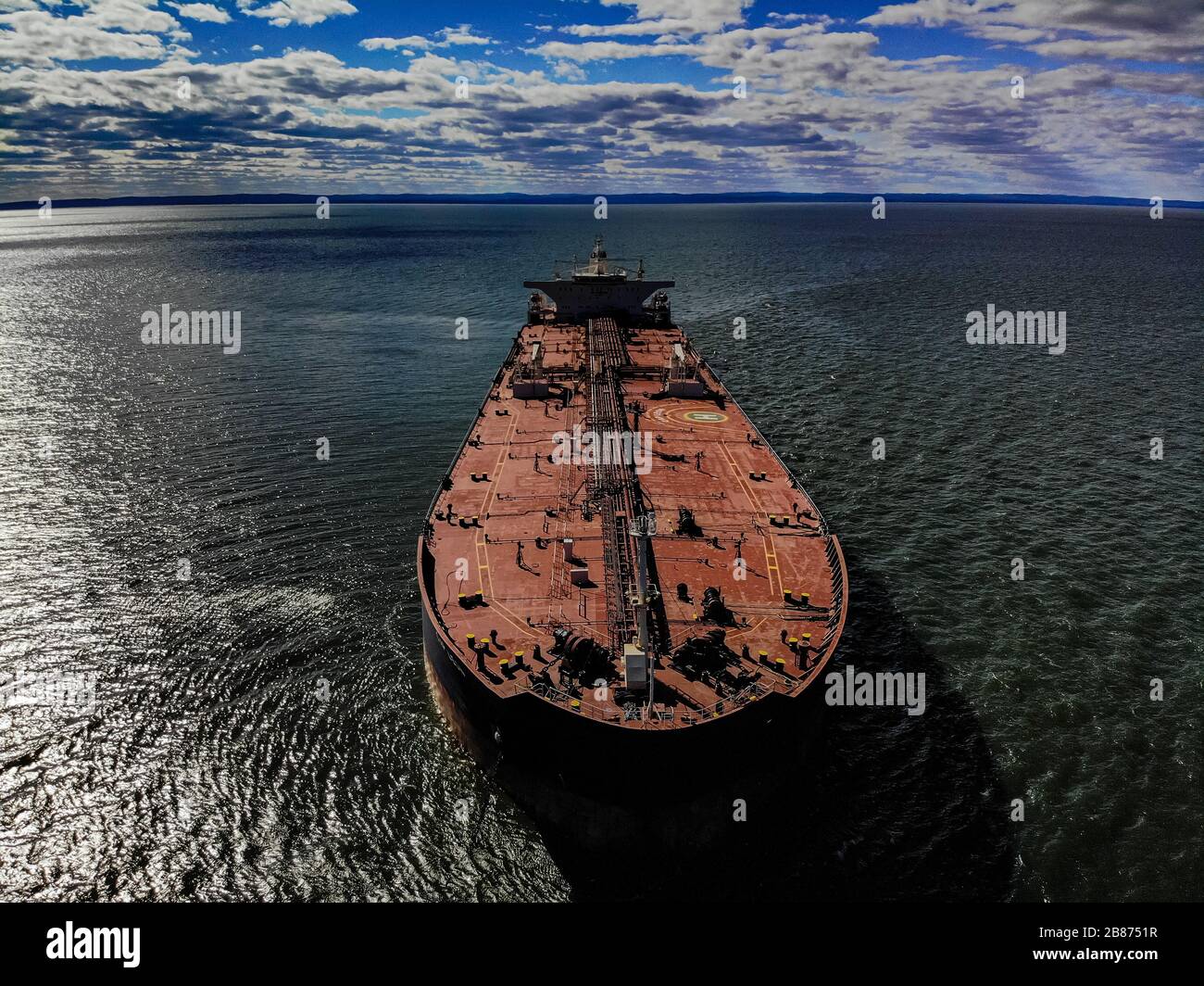 Aerial view of oil tanker ship Stock Photo - Alamy