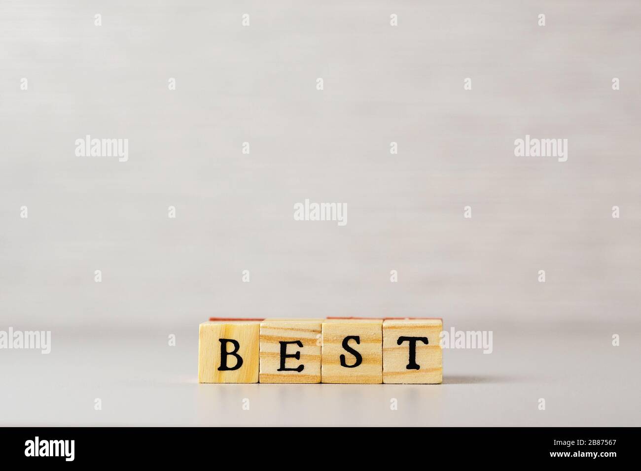 the word best made of letters on wooden cubes 2 Stock Photo - Alamy