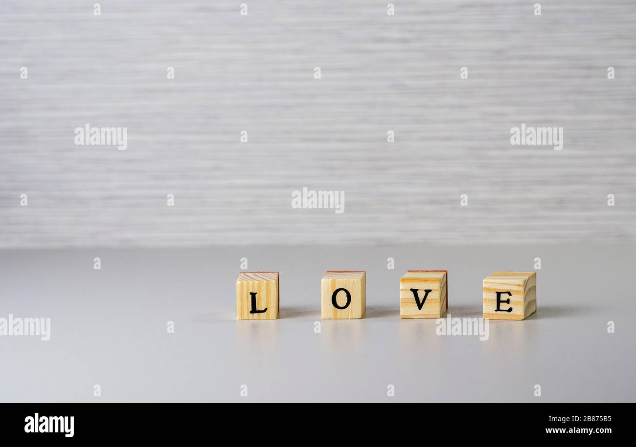 Word love made wood letters hi-res stock photography and images - Alamy