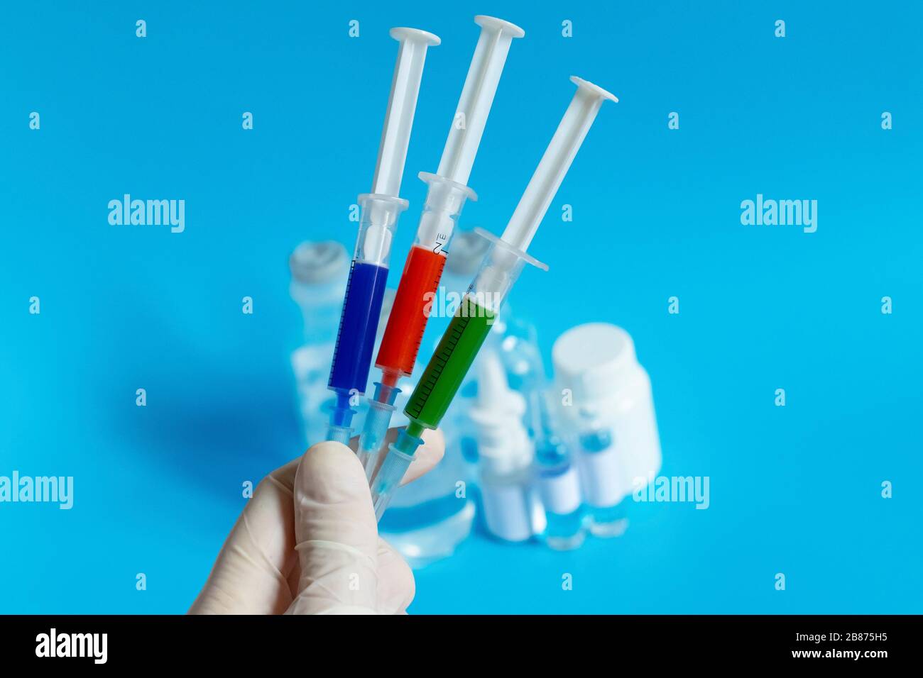 Vaccine and syringe for injection. Prevention, immunization and ...