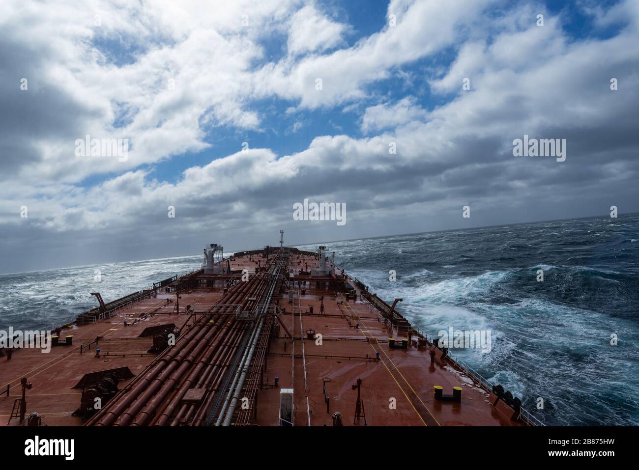 Aerial view of oil tanker ship Stock Photo - Alamy