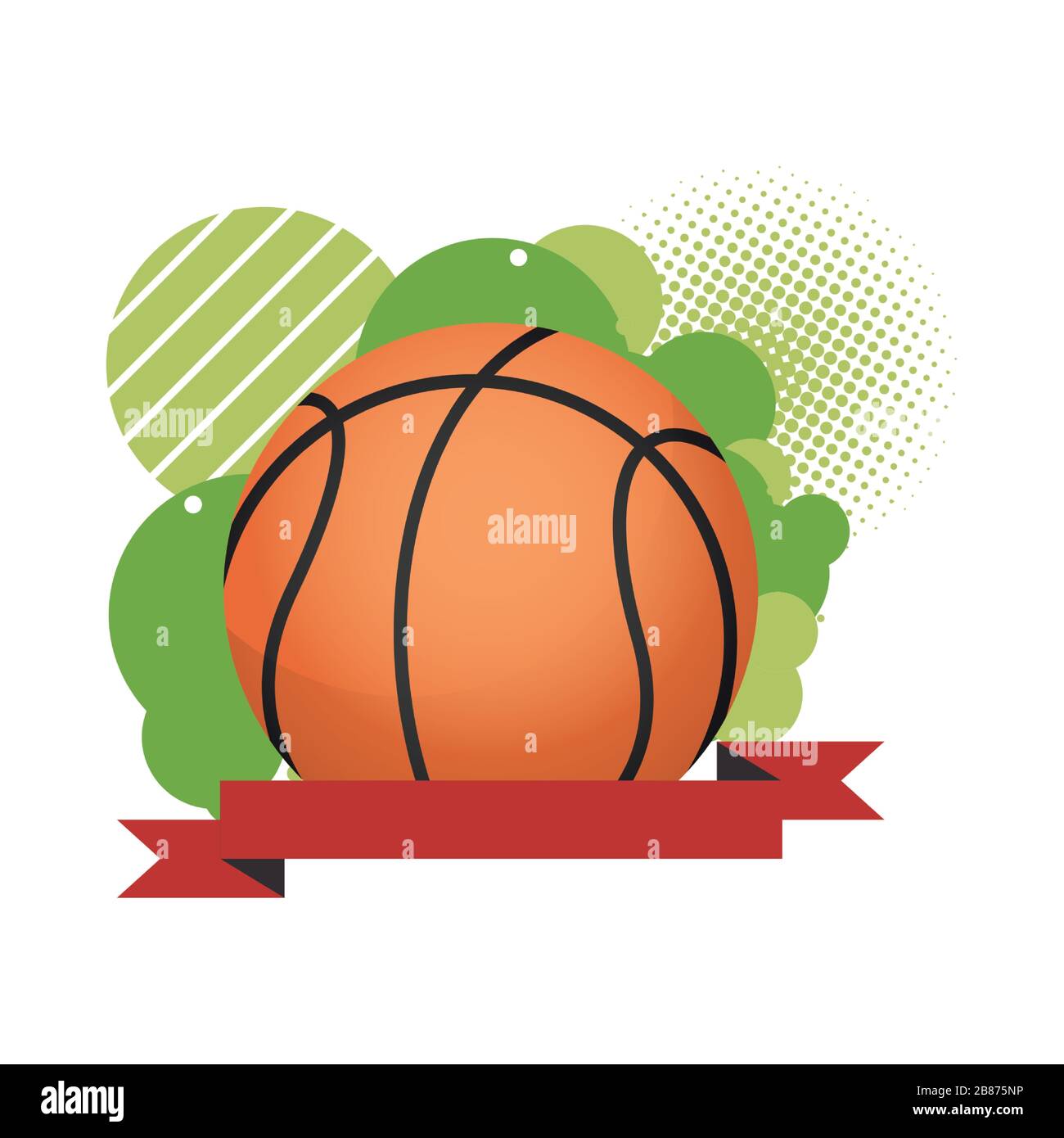 sport basketball balloon with ribbon frame Stock Vector Image & Art - Alamy