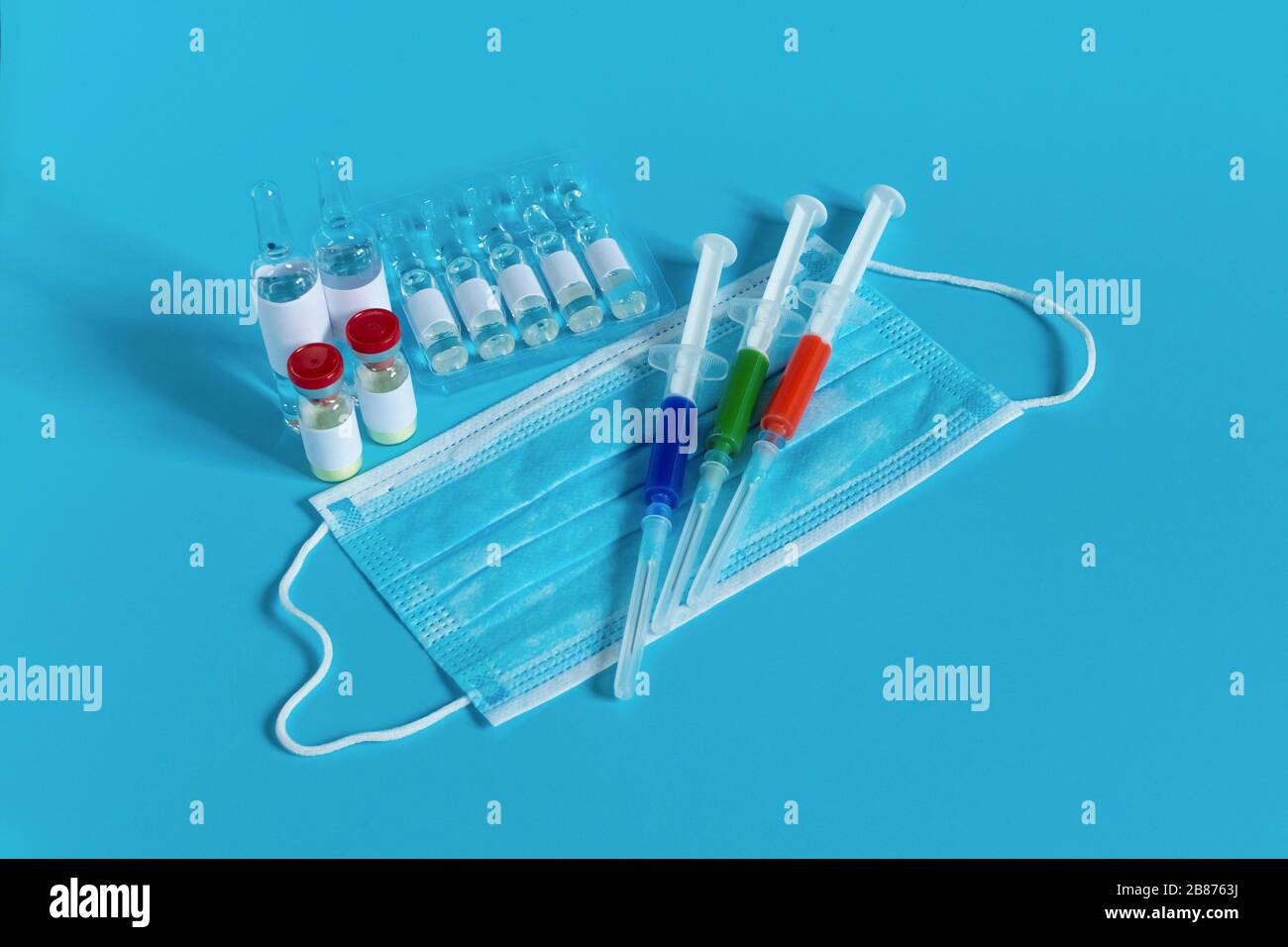 Vaccine and syringe for injection. Prevention, immunization and ...