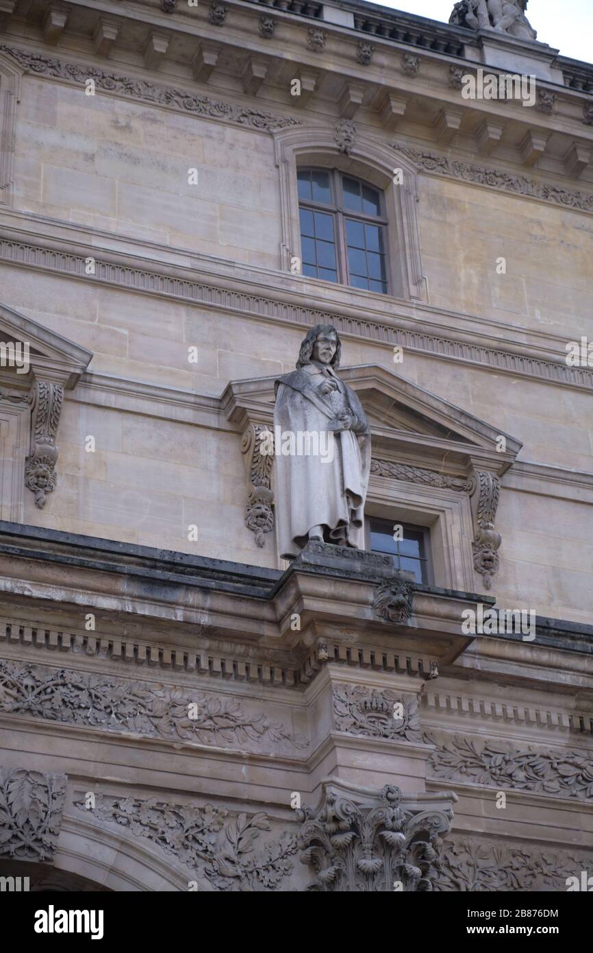 Statue of Descartes on Louvre Stock Photo - Alamy