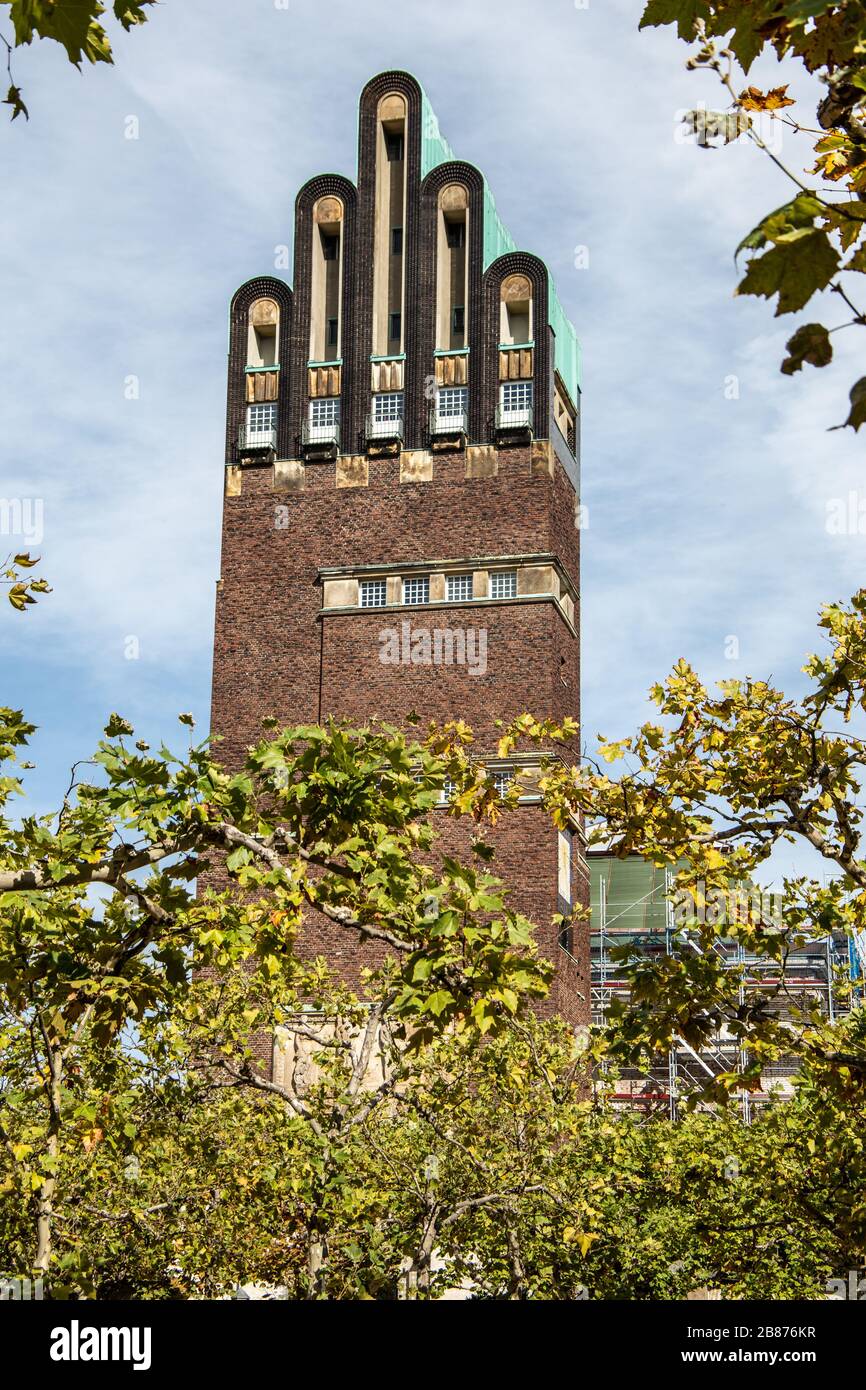 The wedding tower as a landmark in Darmstadt Stock Photo - Alamy