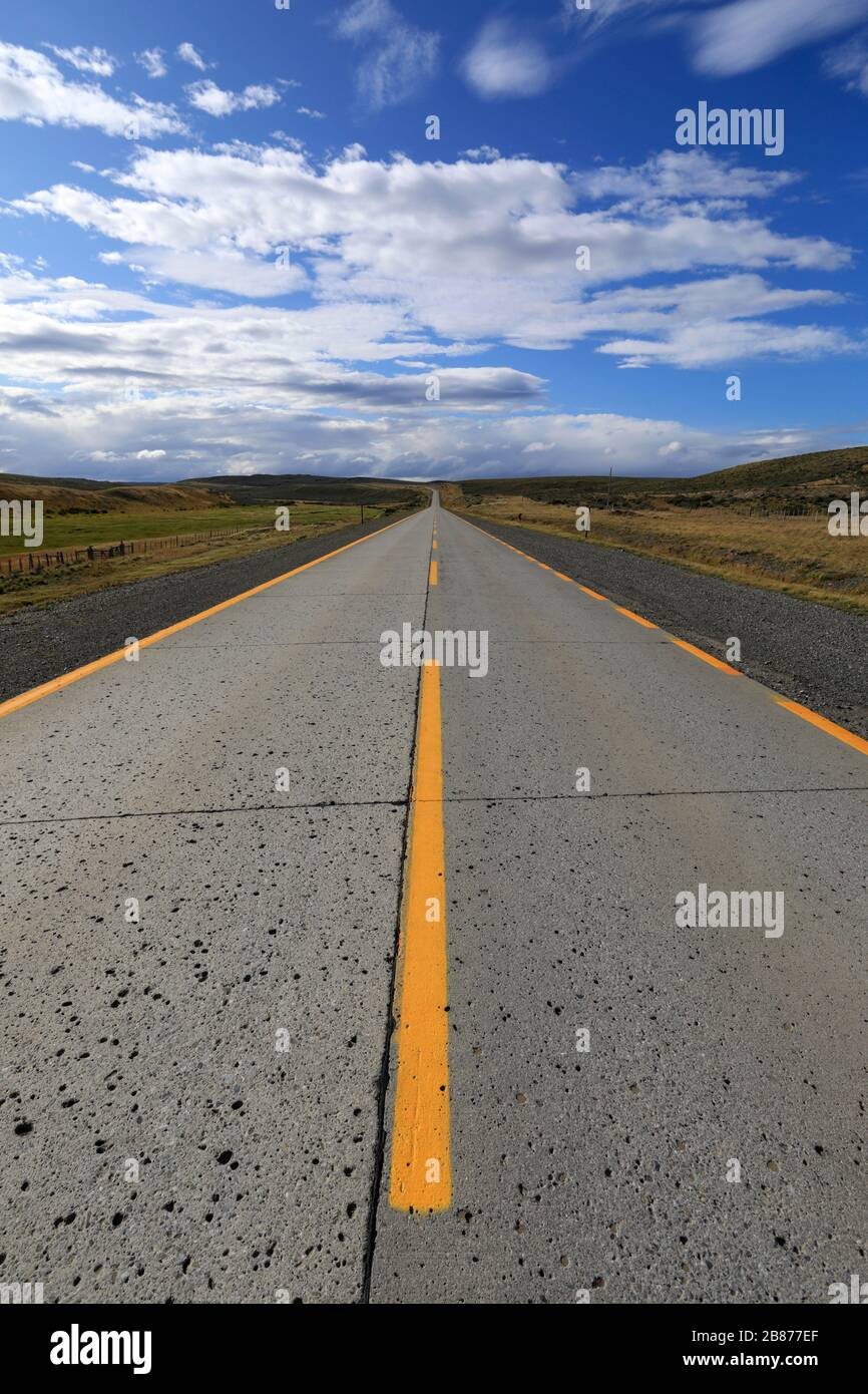 Road Yellow Lines Patagonia High Resolution Stock Photography and ...