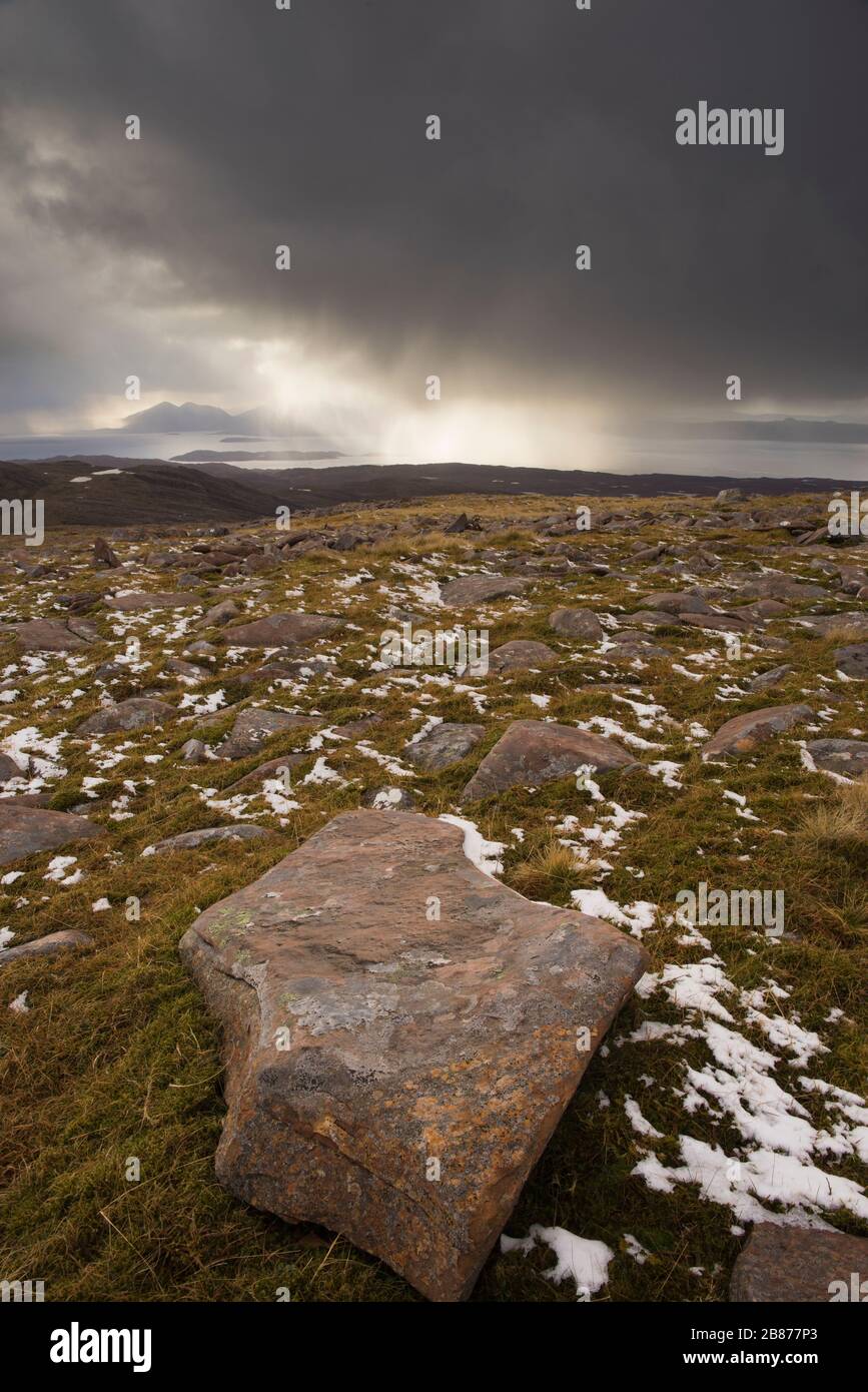 View from the Beallach na Ba, a high mountain pass in the Northwest ...