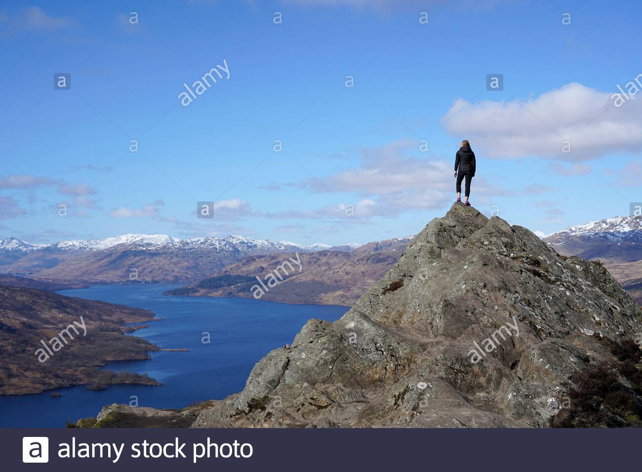Walker on top of ben aan hi-res stock photography and images - Alamy