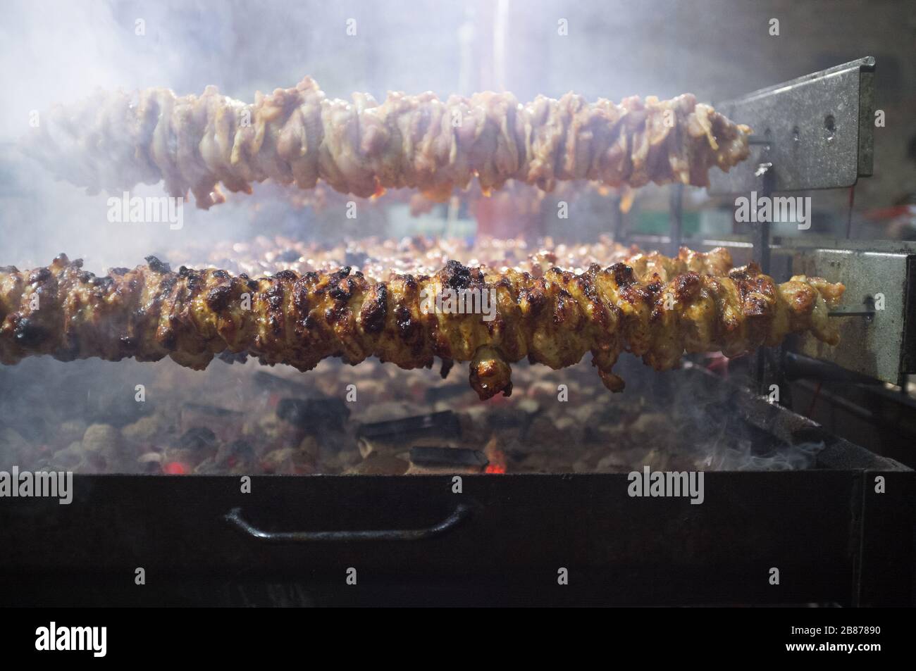 Kebab rolls preparation Stock Photo - Alamy