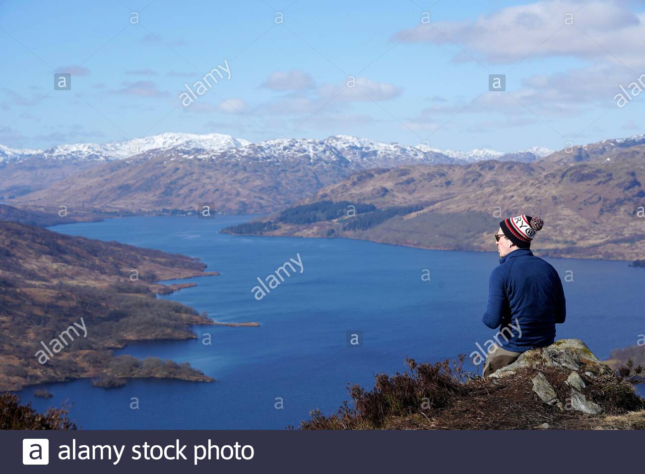 Walker on top of ben aan hi-res stock photography and images - Alamy