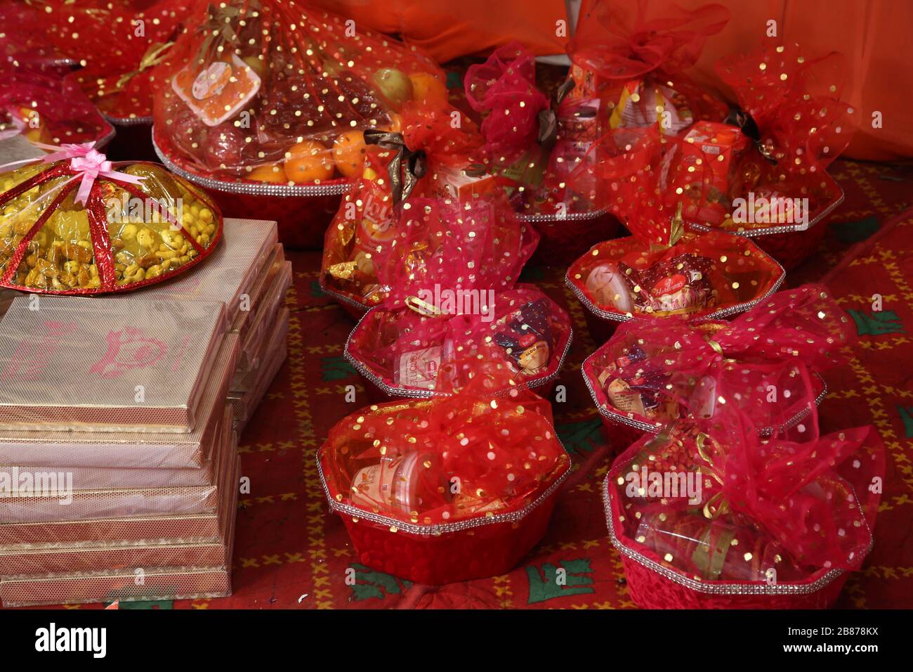 gift bucket and sweet box Stock Photo - Alamy