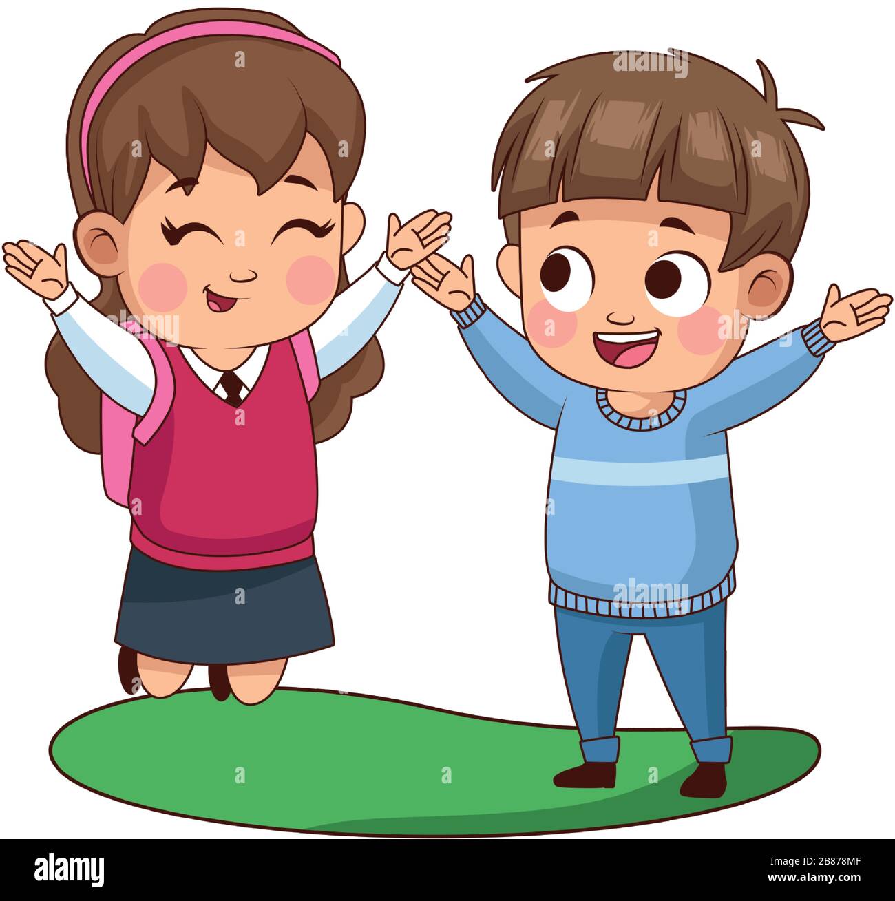 cute little kids couple avatars characters Stock Vector Image & Art - Alamy