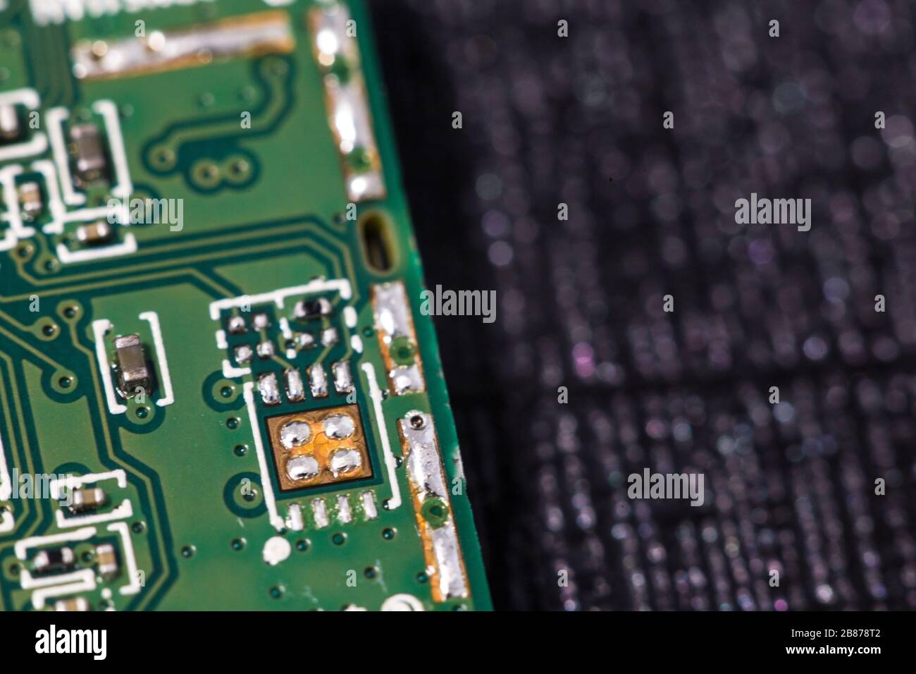 Macro close up view of computer electronic board, part and connector Stock Photo - Alamy