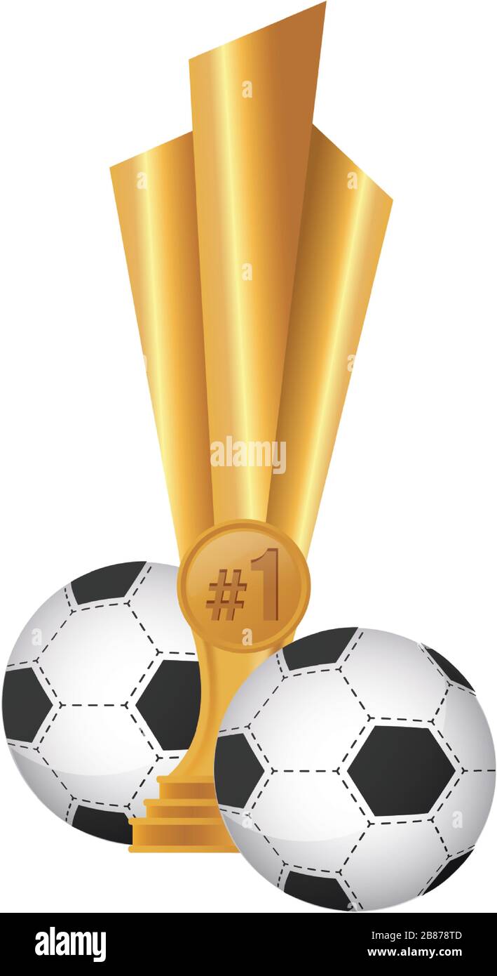 soccer balloons sports with trophy award Stock Vector Image & Art - Alamy
