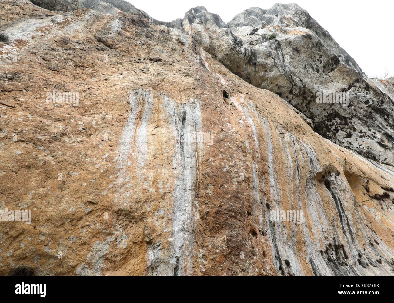 high rock of the mountain wall almost impassable without people Stock ...