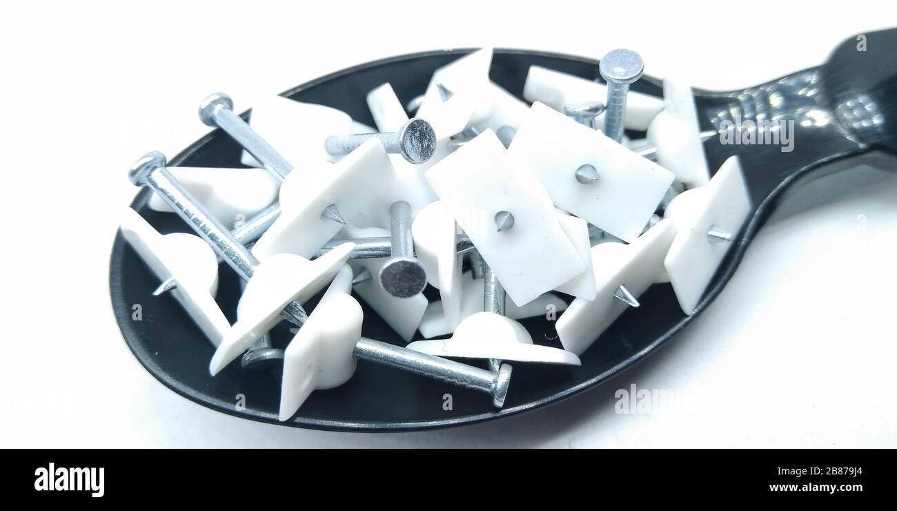 A picture of wall pins Stock Photo - Alamy
