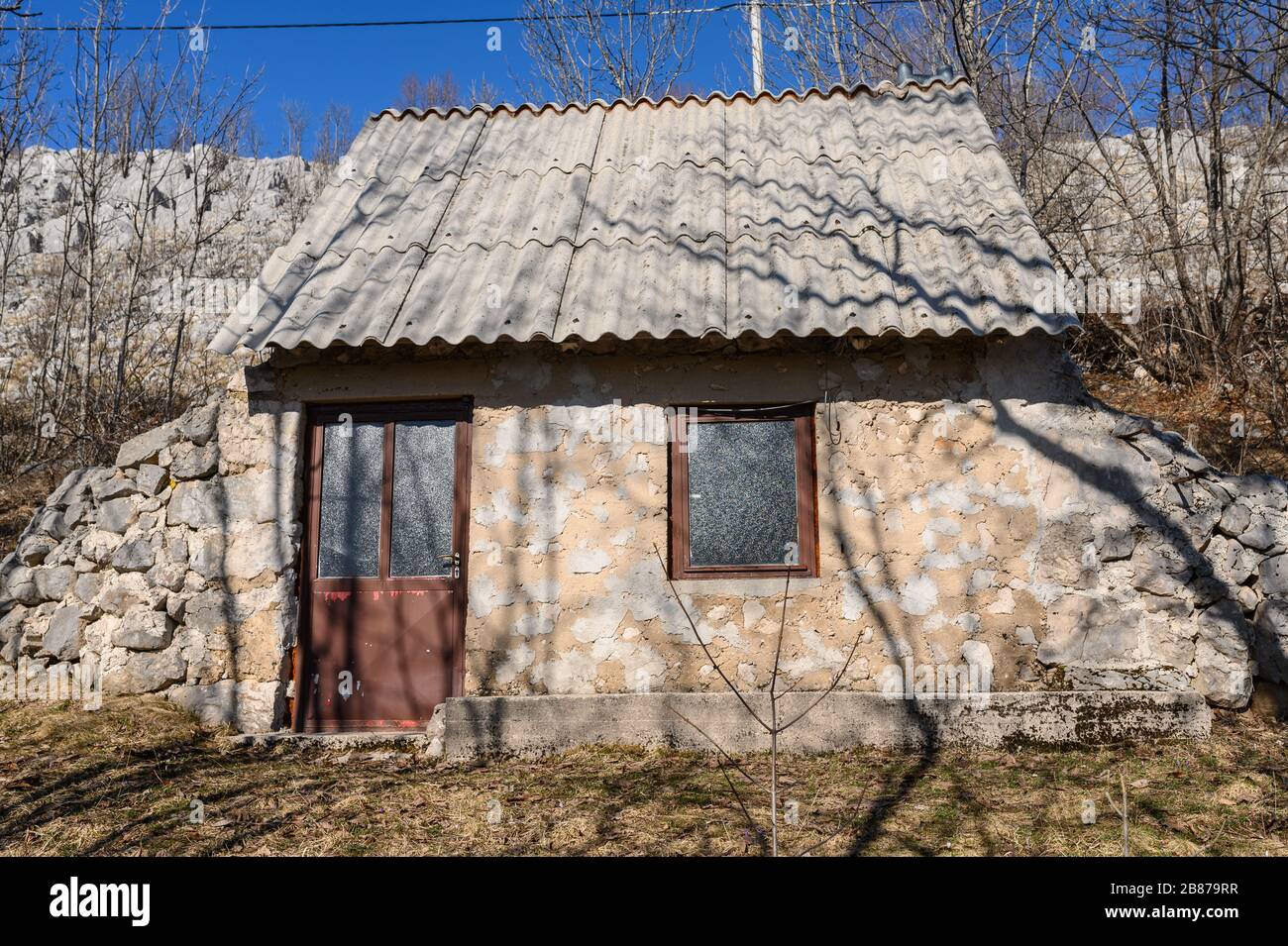 old rustic stone houses in nature Stock Photo - Alamy