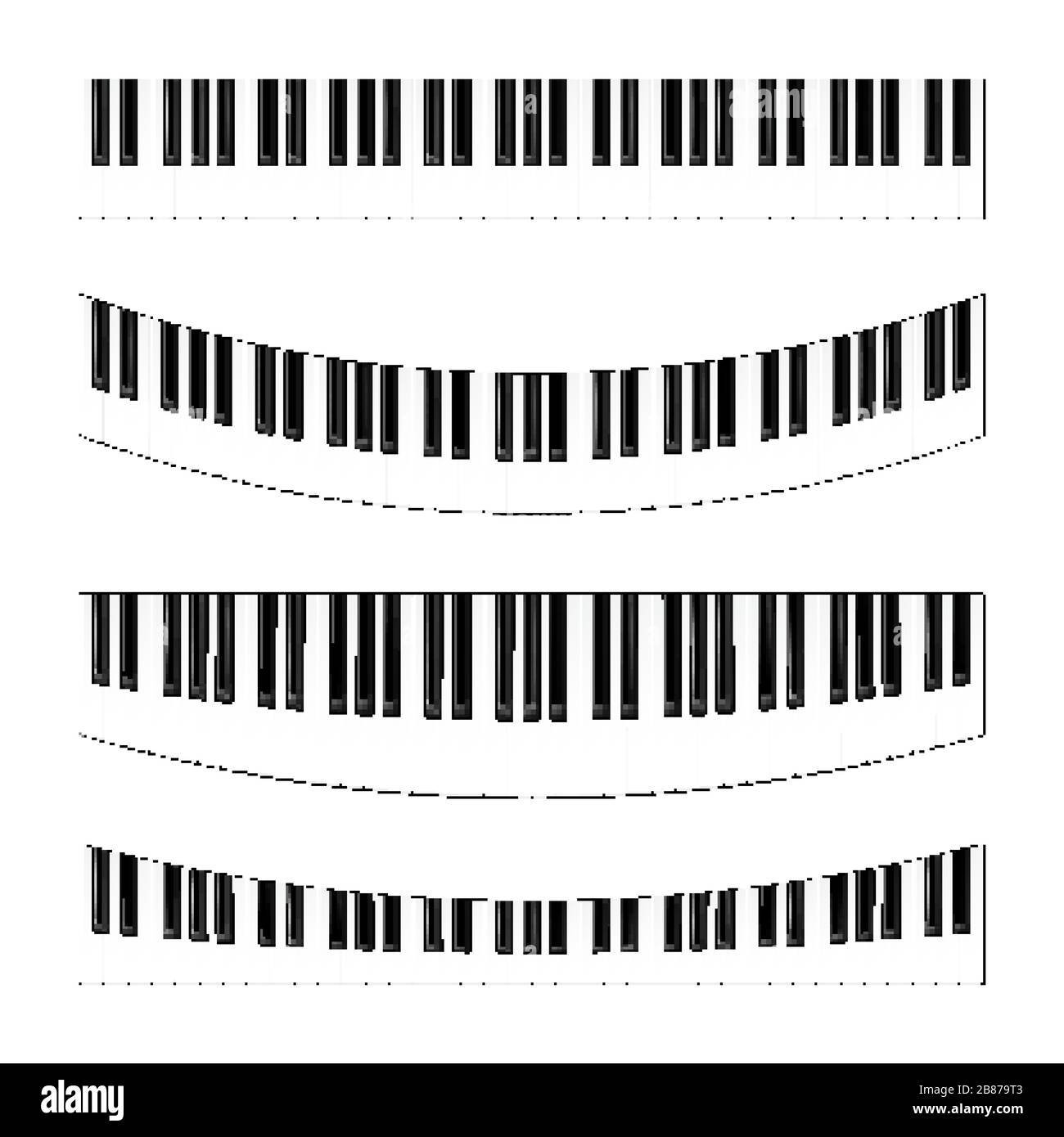 Realistic piano keys set. Musical instrument keyboard. Vector ...