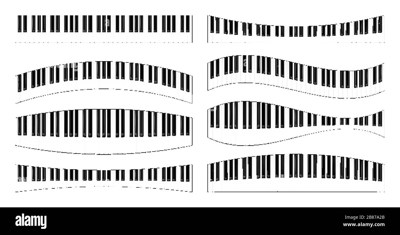 Realistic piano keys set. Musical instrument keyboard. Vector ...