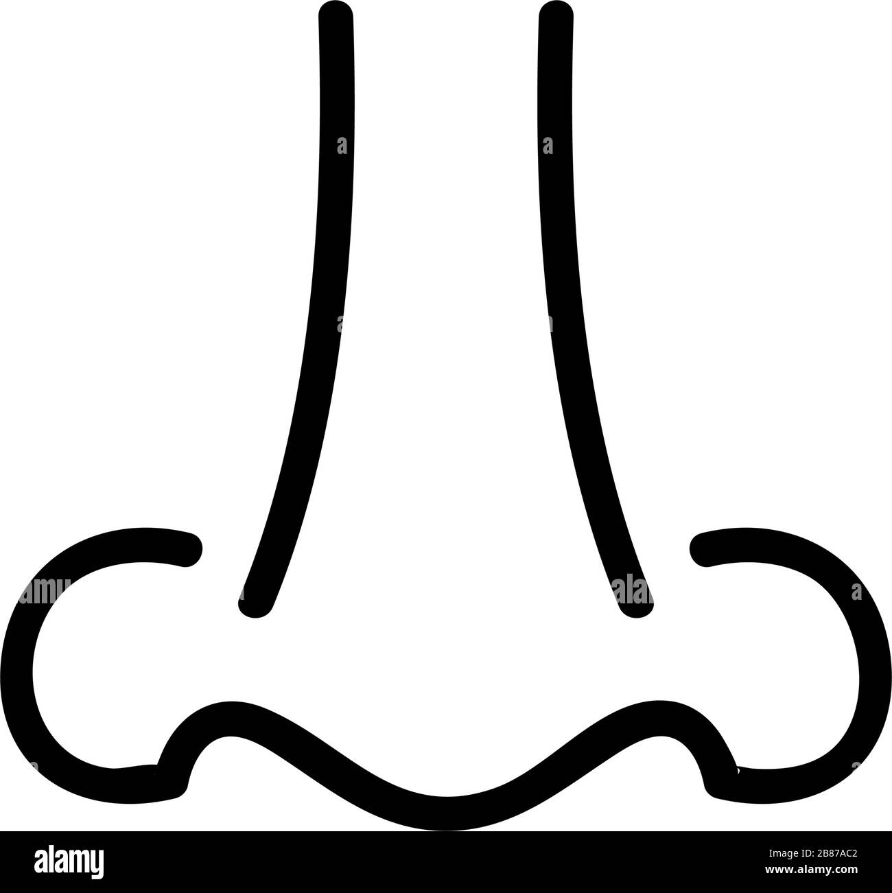 nose large nostrils icon vector outline illustration Stock Vector Image ...